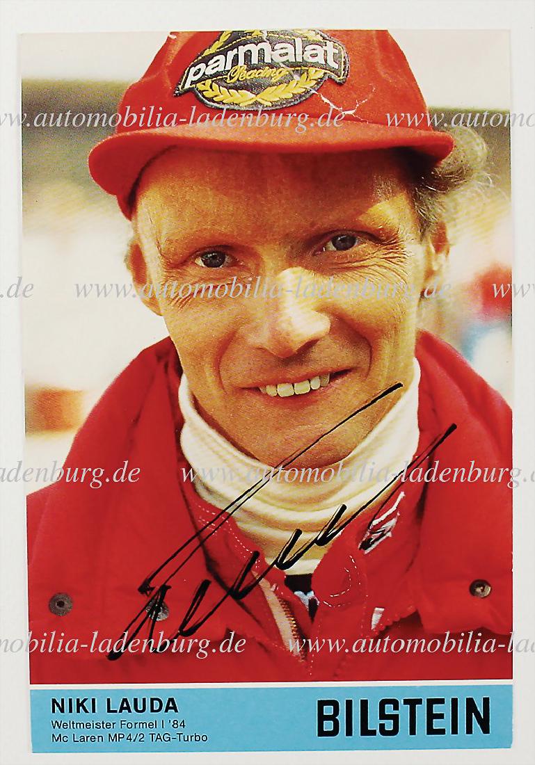 BILSTEIN original autograph card Niki Lauda, world