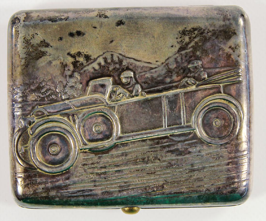 cigarette case silver, '20s, with presentation of an