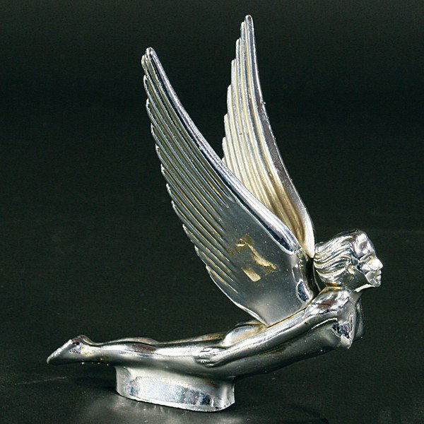 Radiator Mascot,usa, Woman With Wings, Chromium P