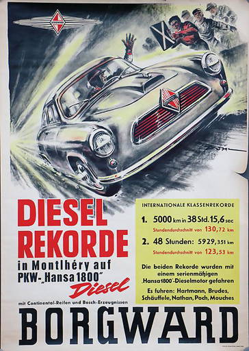 Borgward Borgward Racing Poster, " Diesel Rekorde" In
