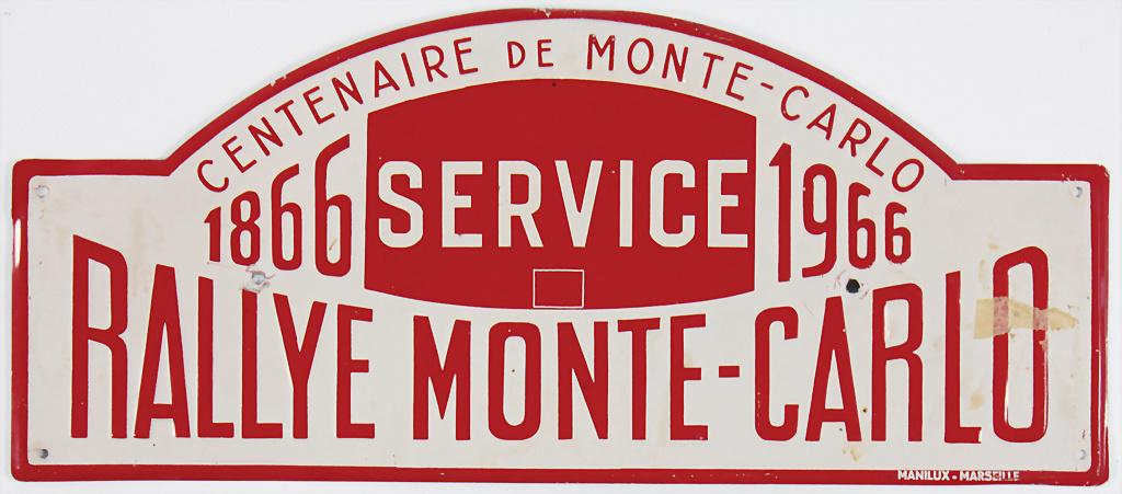 Rally Sign "centenaire De Monte Carlo 1866 1966"