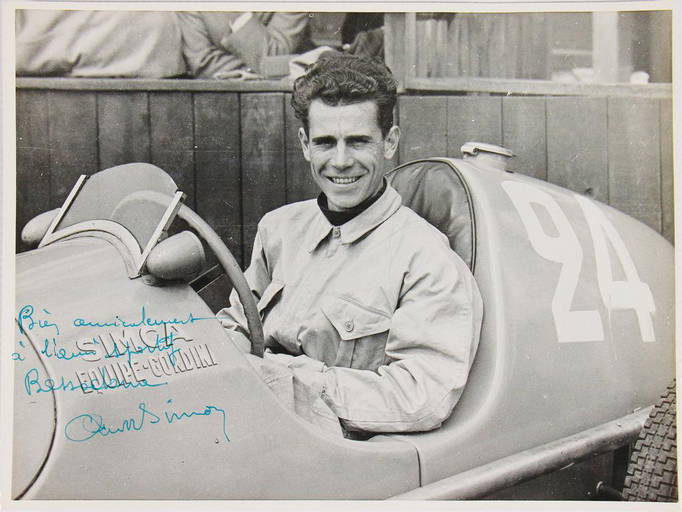 Andre Simon Autographed B/w Photo With Dedication,