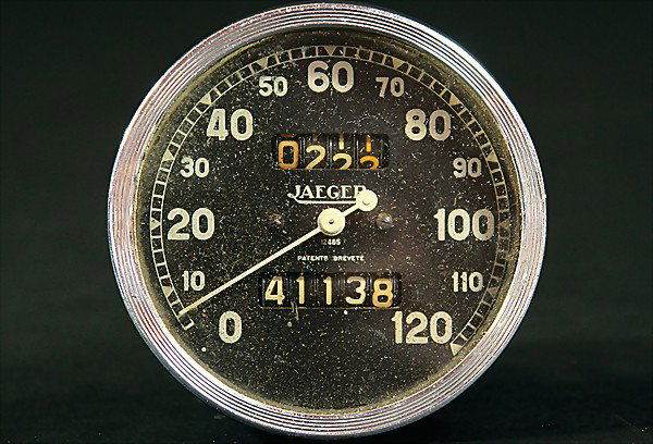 2270: JAEGER speedometer, scale: 0 - 120, with daily di