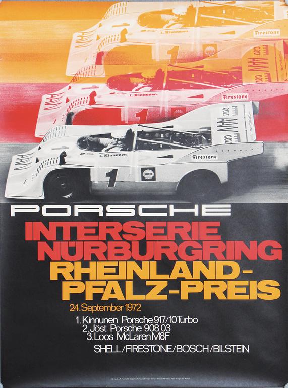 Porsche 1972, Original Racing Poster "interserie