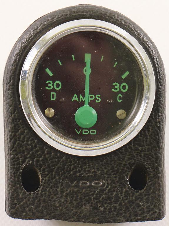Porsche/vdo C. 1957, Ammeter/amperemeter, 6 V, 5x5cm,