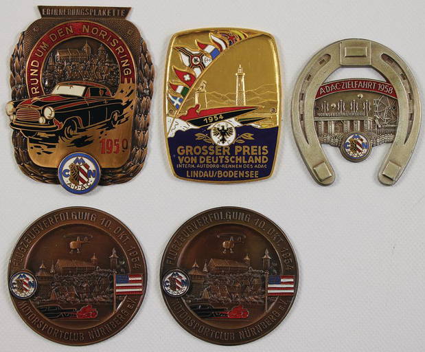 Adac 1954 59, 5 Badges, "flugzeugverfolgung