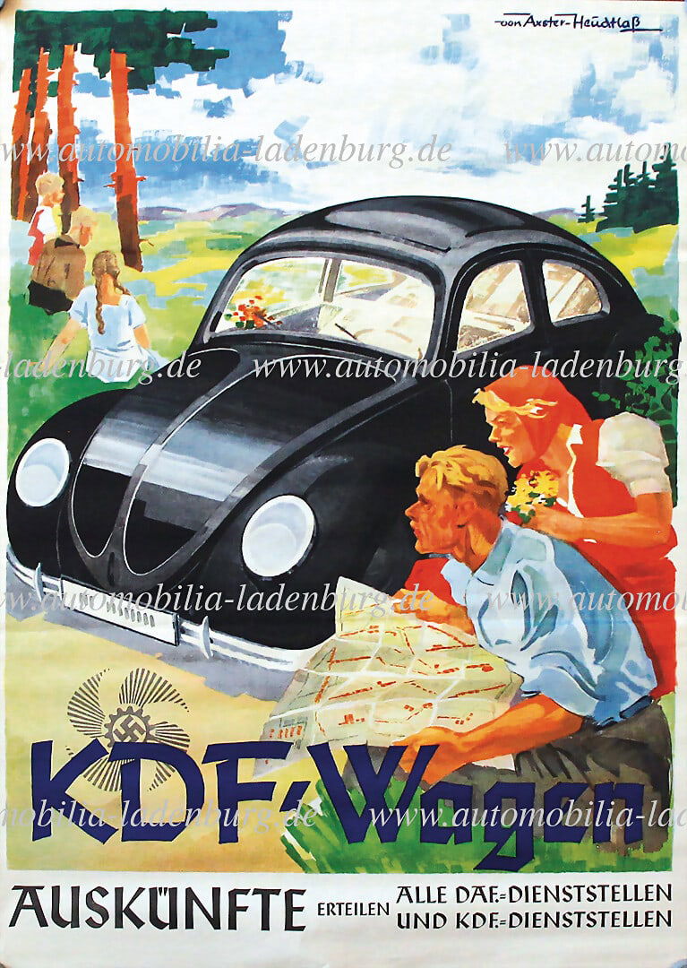 Kdf-wagen Advertisement Poster Kdf-car From 1938, Design Axster ...