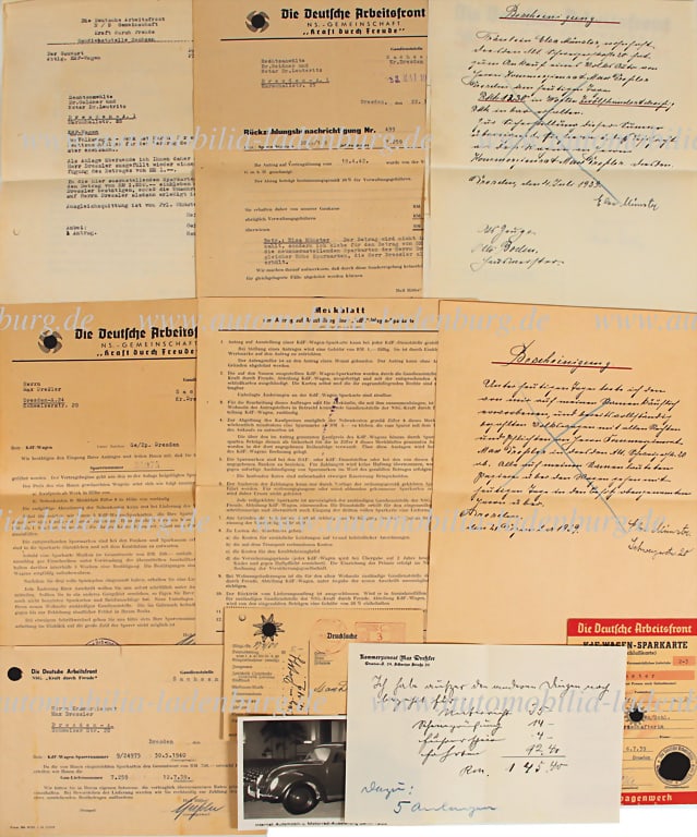 Volkswagen Kdf Mixed Lot Including Correspondence, Including ...