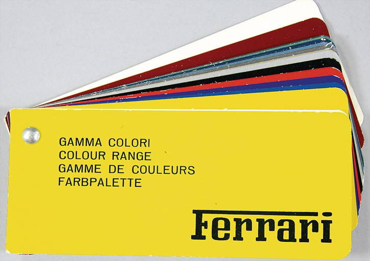 Ferrari, Color Chart With 17 Different Colour Samples,