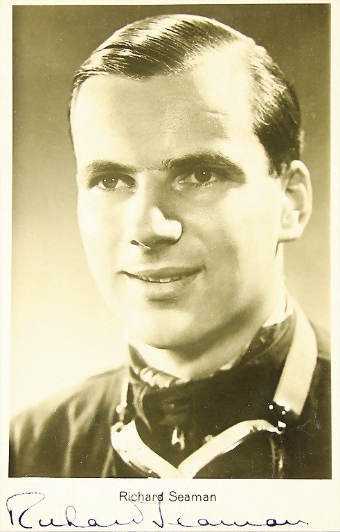 RICHARD SEAMAN/ MERCEDES-BENZ, signed autograph card,