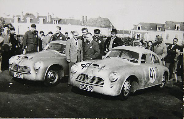 original B/W press photo, Le Mans 1953, Borgward racing