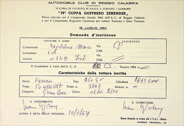 Ferrari Type 250 Gt Swb, Chassis Number 3847, Original