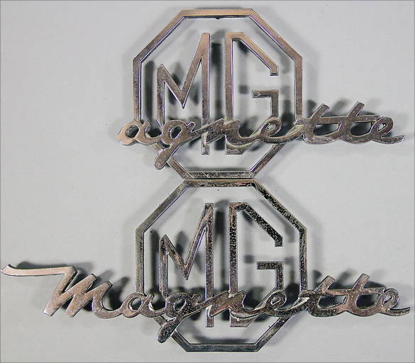 Mg 2 X Original Vehicle Sign Mg Magnette, One Of It Is