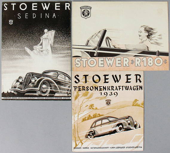 Stoewer Factory, Stettin Mixed Lot Of 3 Pieces,