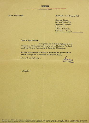 Enzo Ferrari/raymond Roche Modena June 1967, Writings