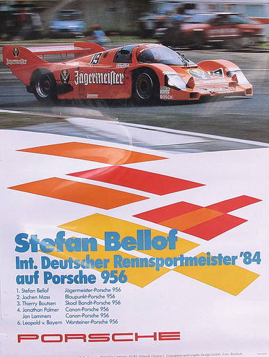 Porsche 2x Racing Poster Stefan Bellof, 1x