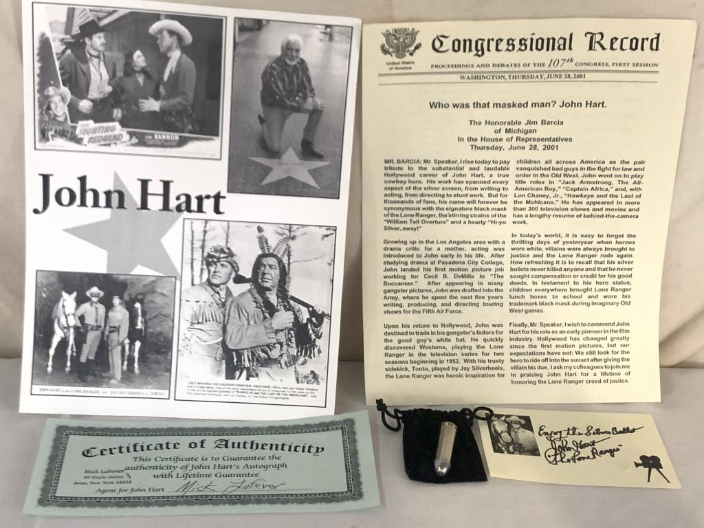 John Hart " Lone Ranger" Signed Card