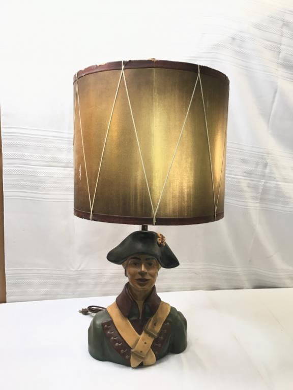 Antique Revolutionary Soldier Lamp Auction