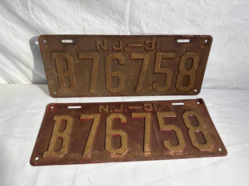 Pr. Antique Nj License Plates Auction