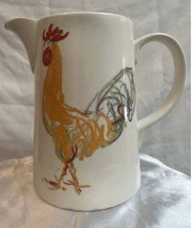 Tiffany Roosters Pitcher Made In England Tiffany & Co 7.5" Tall Top 4 ...