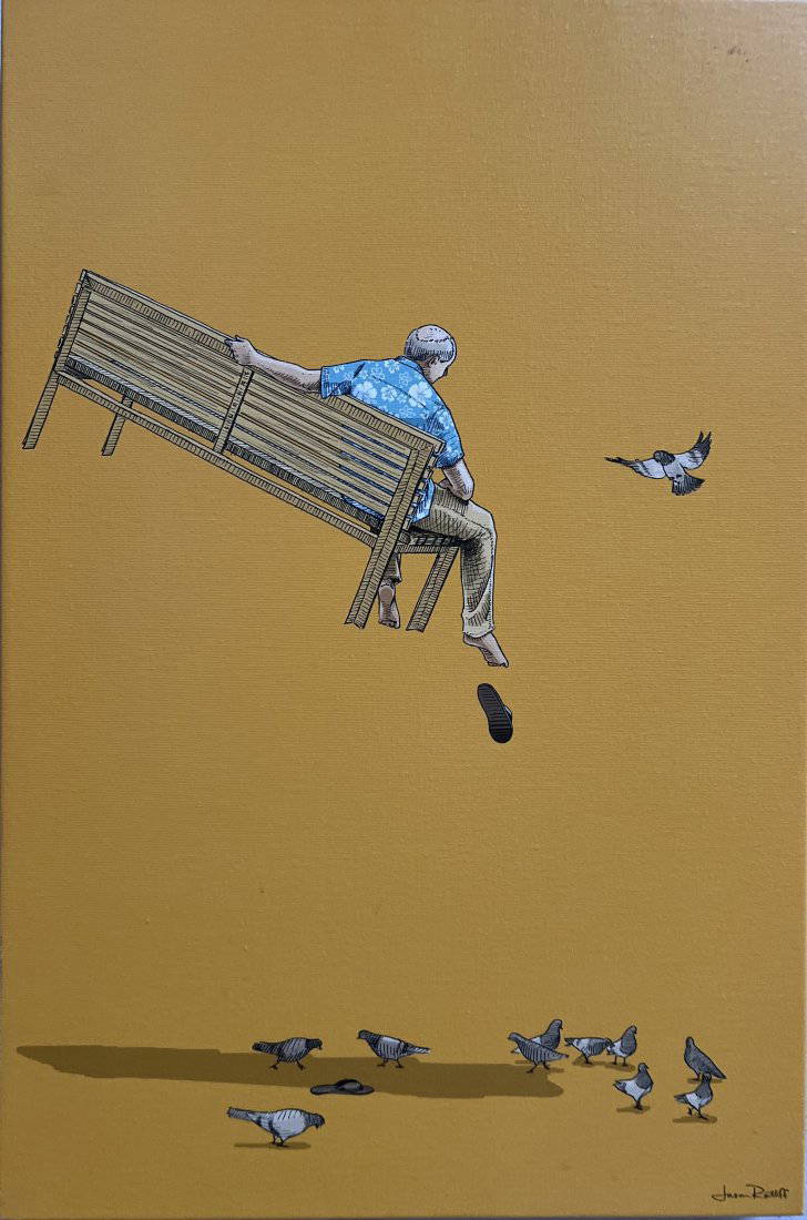 With The Pigeons By Jason Ratliff Stunning Gicle Auction