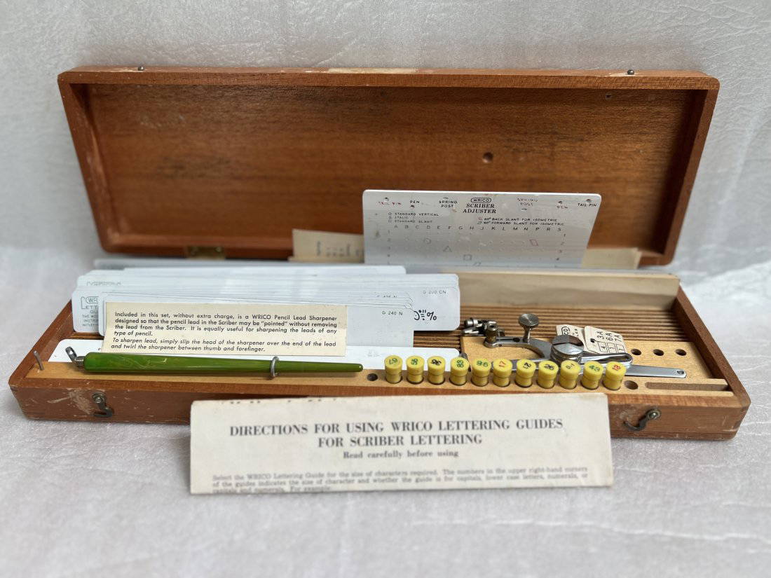 Vintage Wrico Lettering Guides For Scriber Lettering In Original Box ...