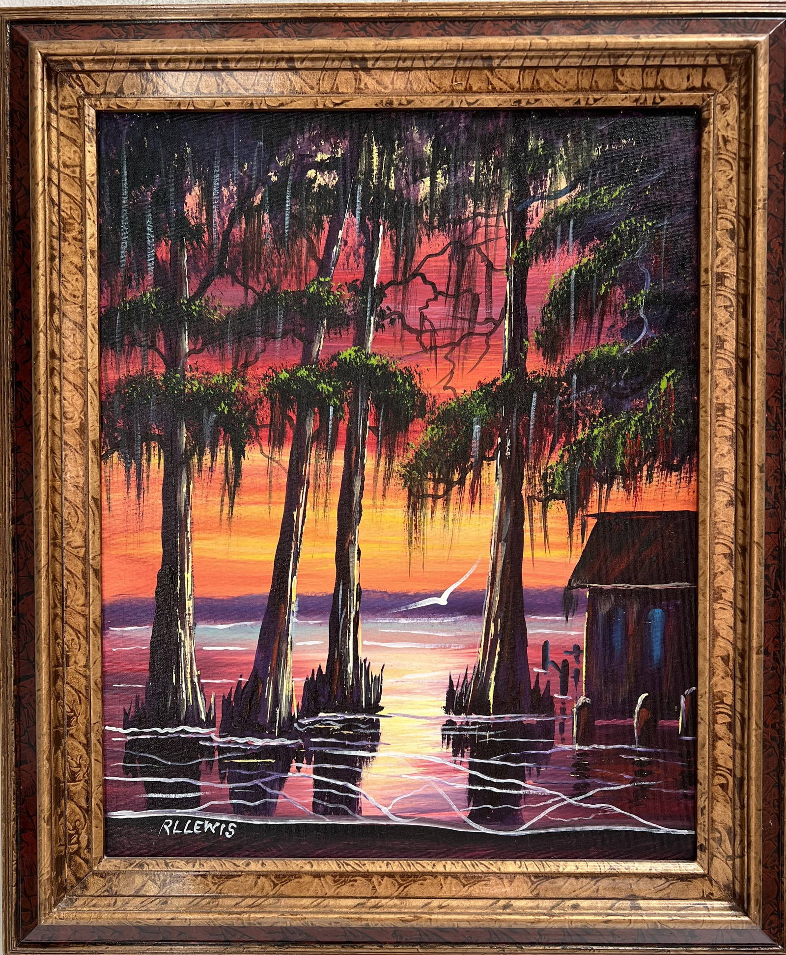 Robert L Lewis Original Highwaymen Artist Oil On Board Auction