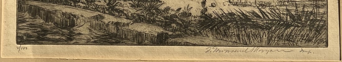 F. Townsend Morgan Signed Etching - The Judge Vining Harris House ...