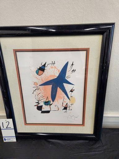 Joan Miro Etoile Bleu (blue Star) Lithograph In Colors