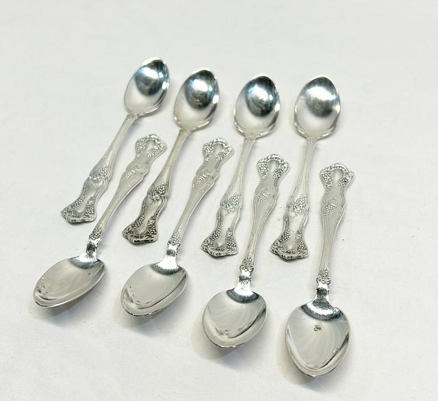 Set Of 8 Stamped Silver Plated Spoons