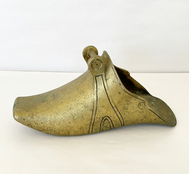 Vintage Mid Century Solid Brass Conquistador Stirrup Shoe.