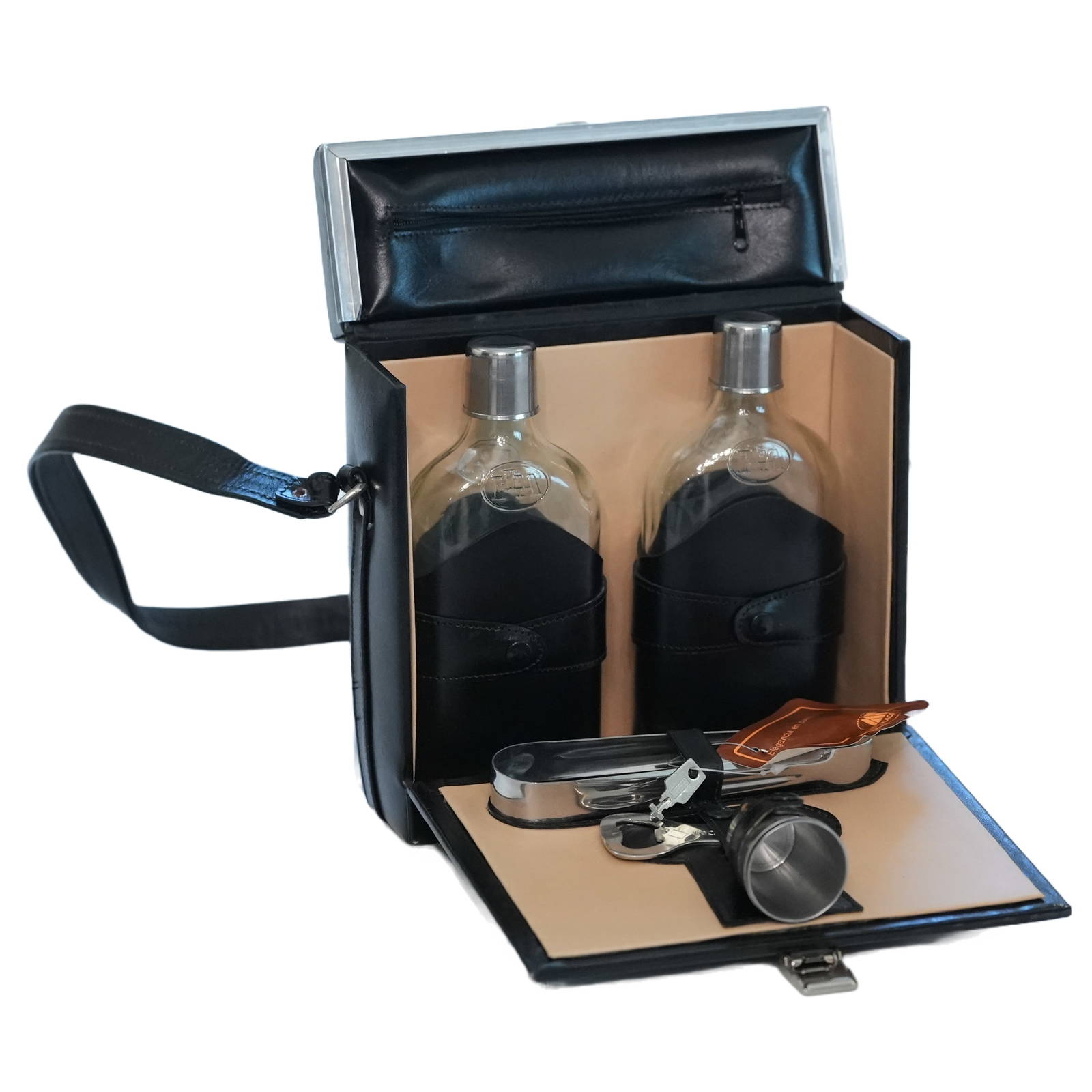 Traveling Bar Set In Leather Case Auction