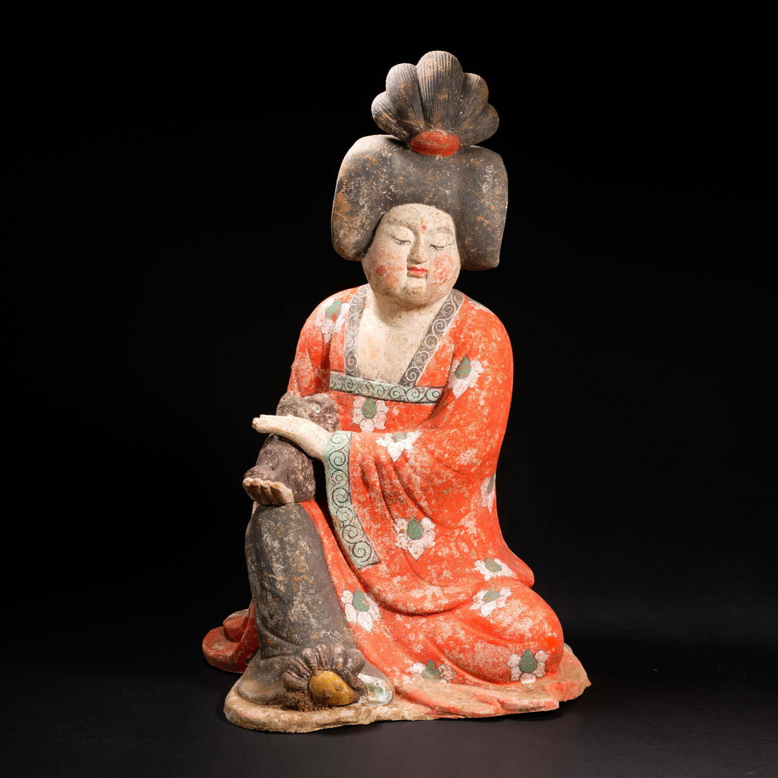 Pre-ming Dynasty Painted Pottery Figurines Of Imperial Concubines ...