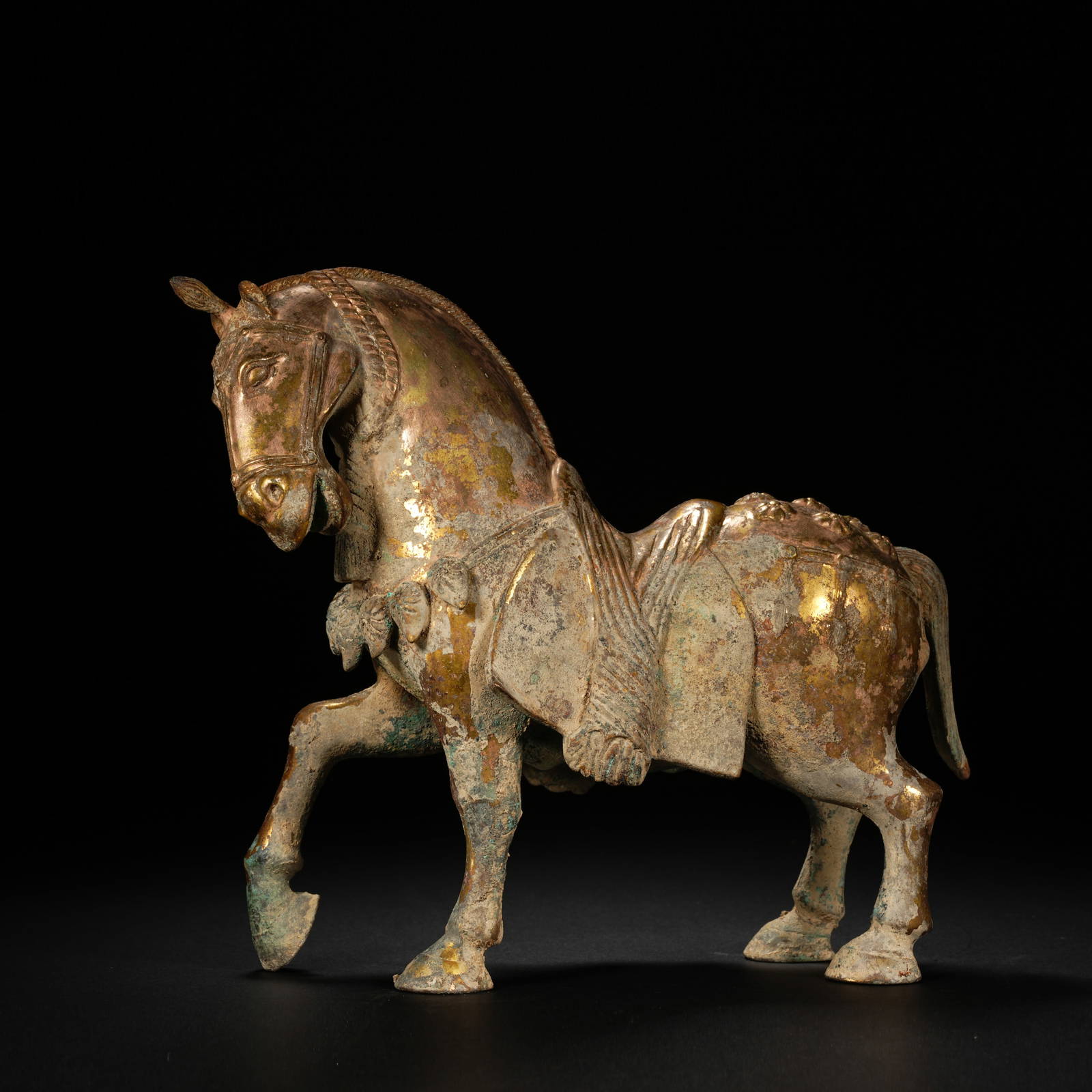 Pre-ming Dynasty Gilt Bronze War Horse Auction
