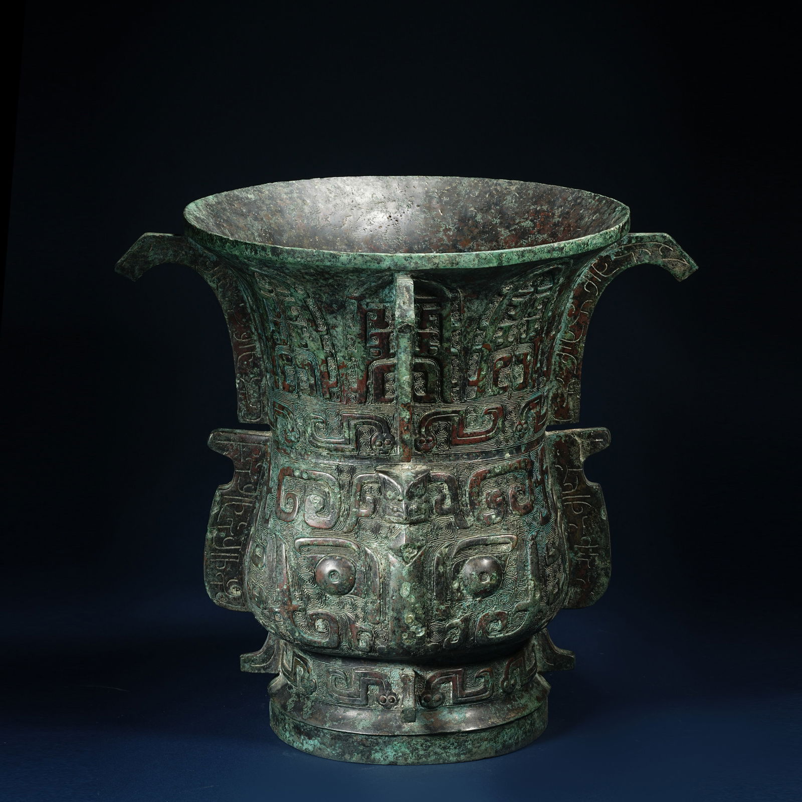 Pre-ming Dynasty Bronze Statue With Taotie Pattern Auction