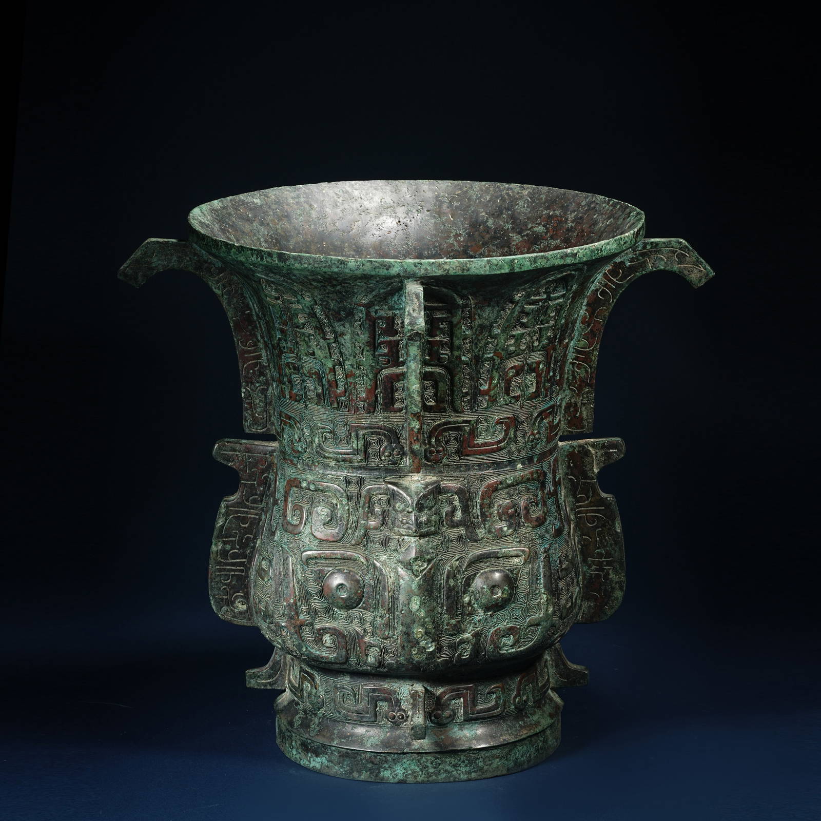 Pre-ming Dynasty Bronze Statue With Taotie Pattern Auction