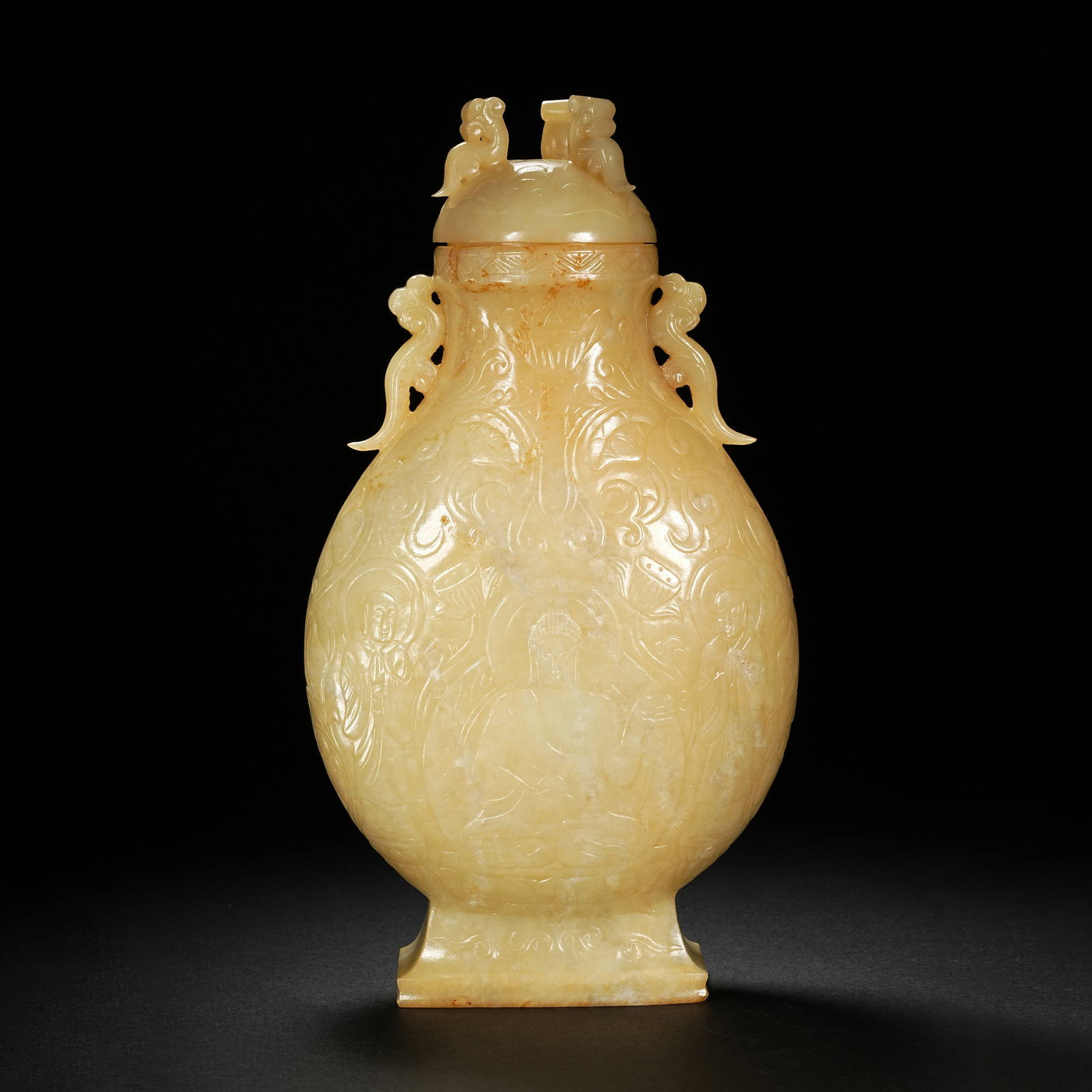 Pre-ming Dynasty Hotan Jade Buddha Amphora Auction