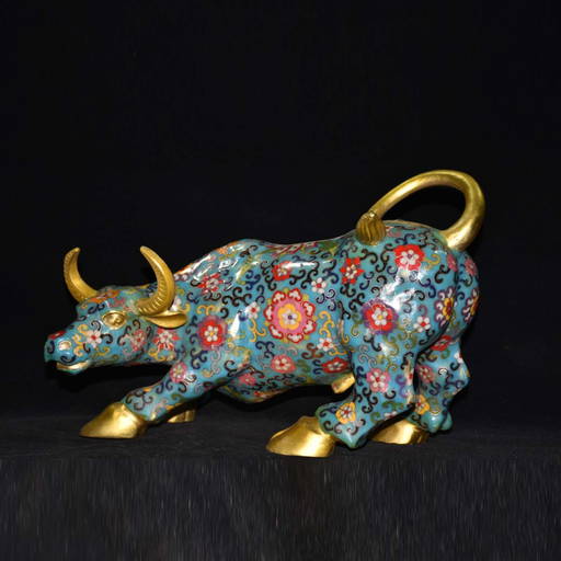 Early Collection Pure Copper Cloisonne Cloisonne Filigree Bullfighting ...