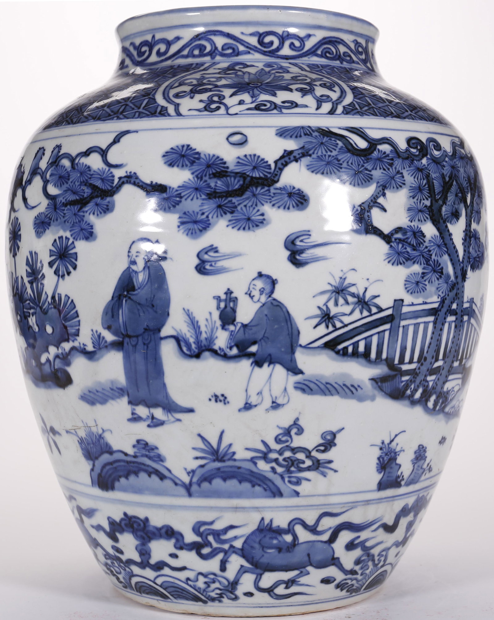 Ming Dynasty Jiajing Period A Blue And White Figure Jar