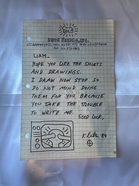 Keith Haring Original Letter Stamped By Foundation