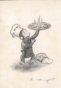 Curious George Pencil Drawing By H E Rey Original Banana Dream