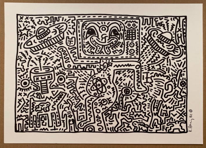 Keith Haring Drawing UFO Madness 1982 - Dec 29, 2022 | Perscript Art in ...