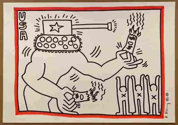 Keith Haring 1985 USA Tank drawing (#0004) on Dec 29, 2022 | Perscript ...