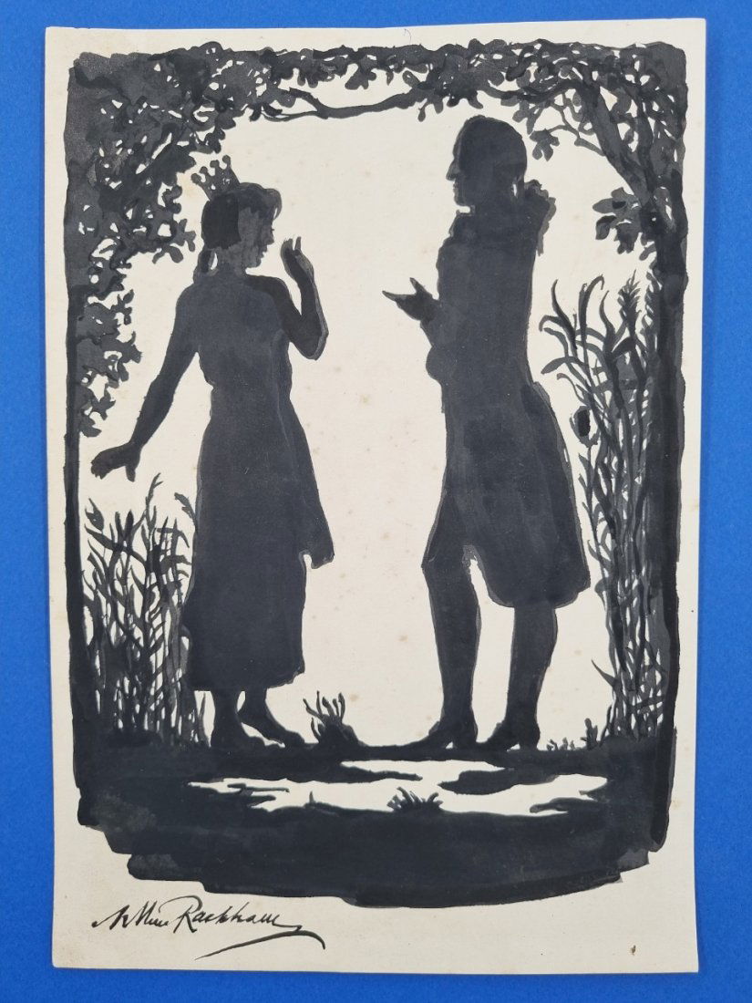Arthur Rackham original silhouette of Cinderella & Prince Charming ...