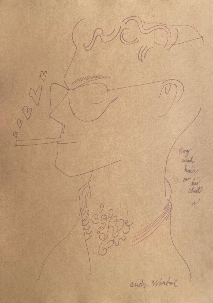 Andy Warhol Boy with hair on his chest drawing Circa 1960 (#0045) on ...