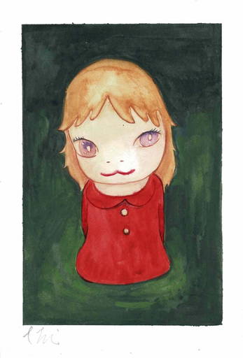 Yoshimoto Nara original painting signed twice 2001 (#0071) on Dec 29, 2022 | Perscript Art in Devon