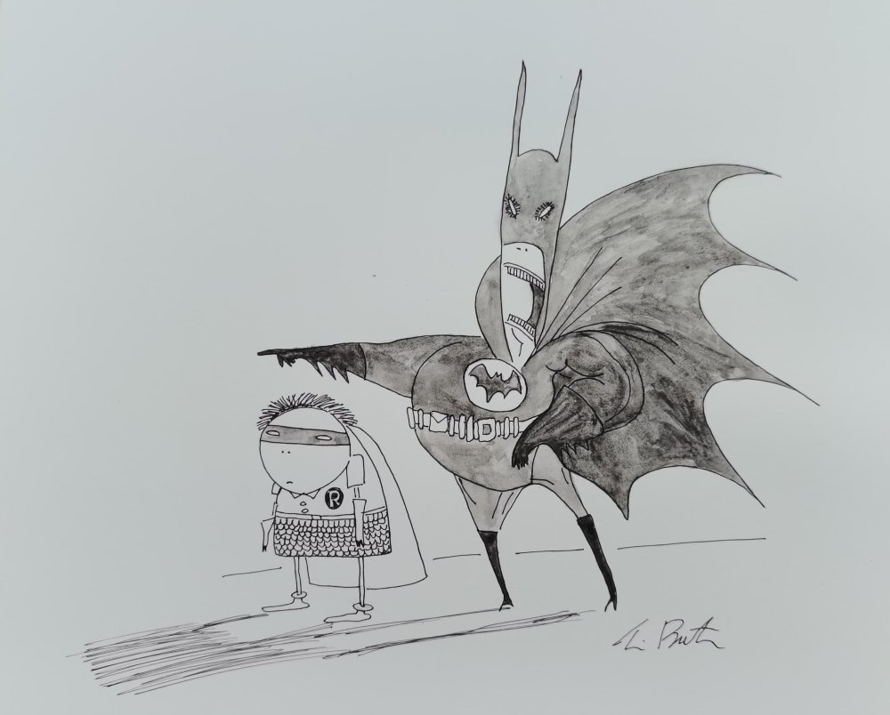 Tim Burton Batman and Robin drawing (#0074) on Dec 29, 2022 | Perscript ...