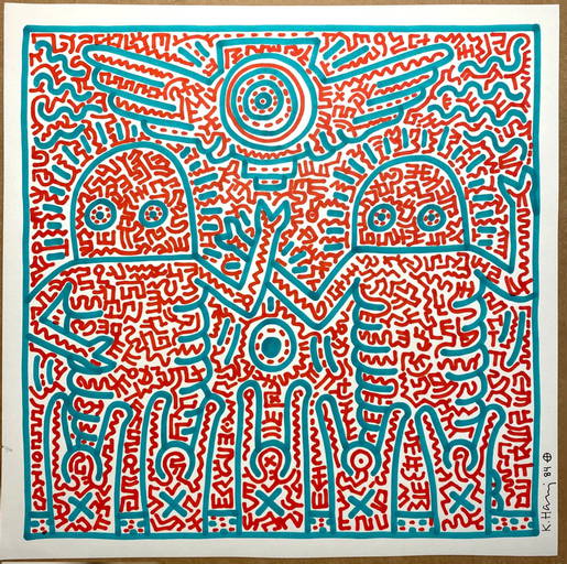 Keith Haring Aliens Drawing 1984