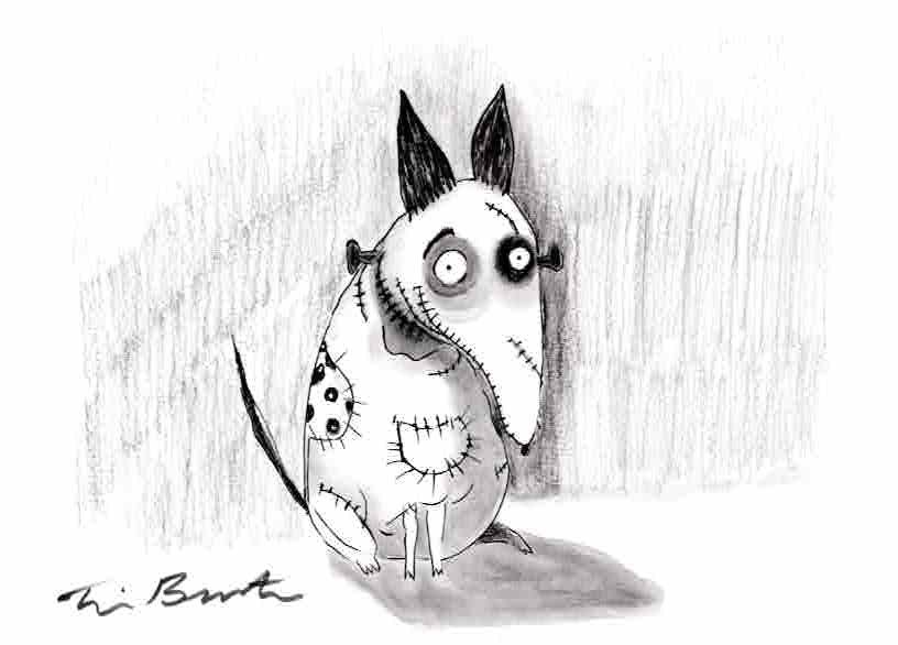 A Nightmare Before Christmas Painting Of Sparky By Tim Burton