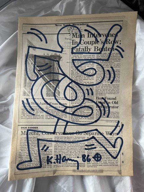 Keith Haring Newspaper 1986 Auction